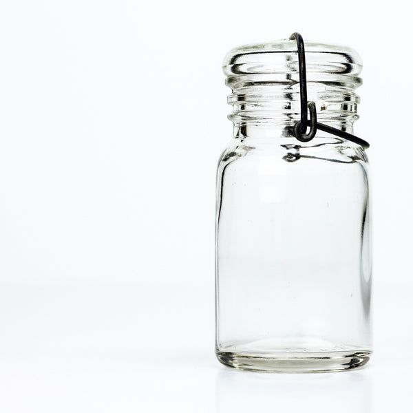 1930s Vintage Wire Bail Jar – 8oz Clear Glass with Glass Lid - Mason ...